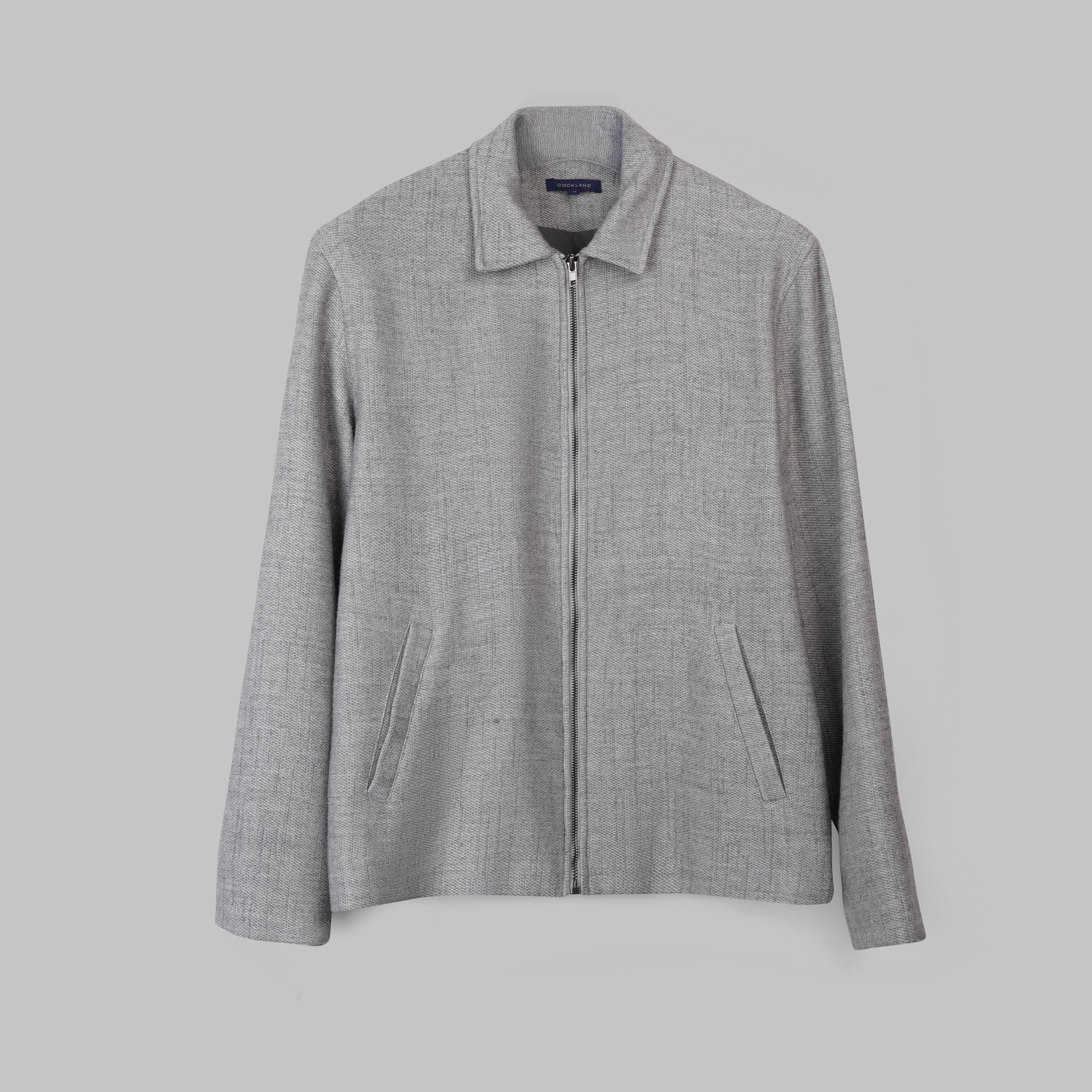 PREMIUM WOOL FULL-ZIP JACKET - GREY